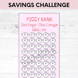 Piggy Bank Savings Challenge, Mini Savings Challenge, Money Challenge ...