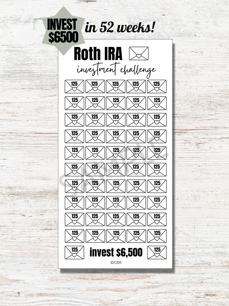 Roth IRA Savings Challenge Mini Savings Challenge Money - Etsy