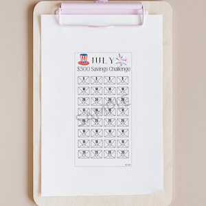 July Savings Challenge, Mini Savings Challenge, Money Challenge, A6 ...