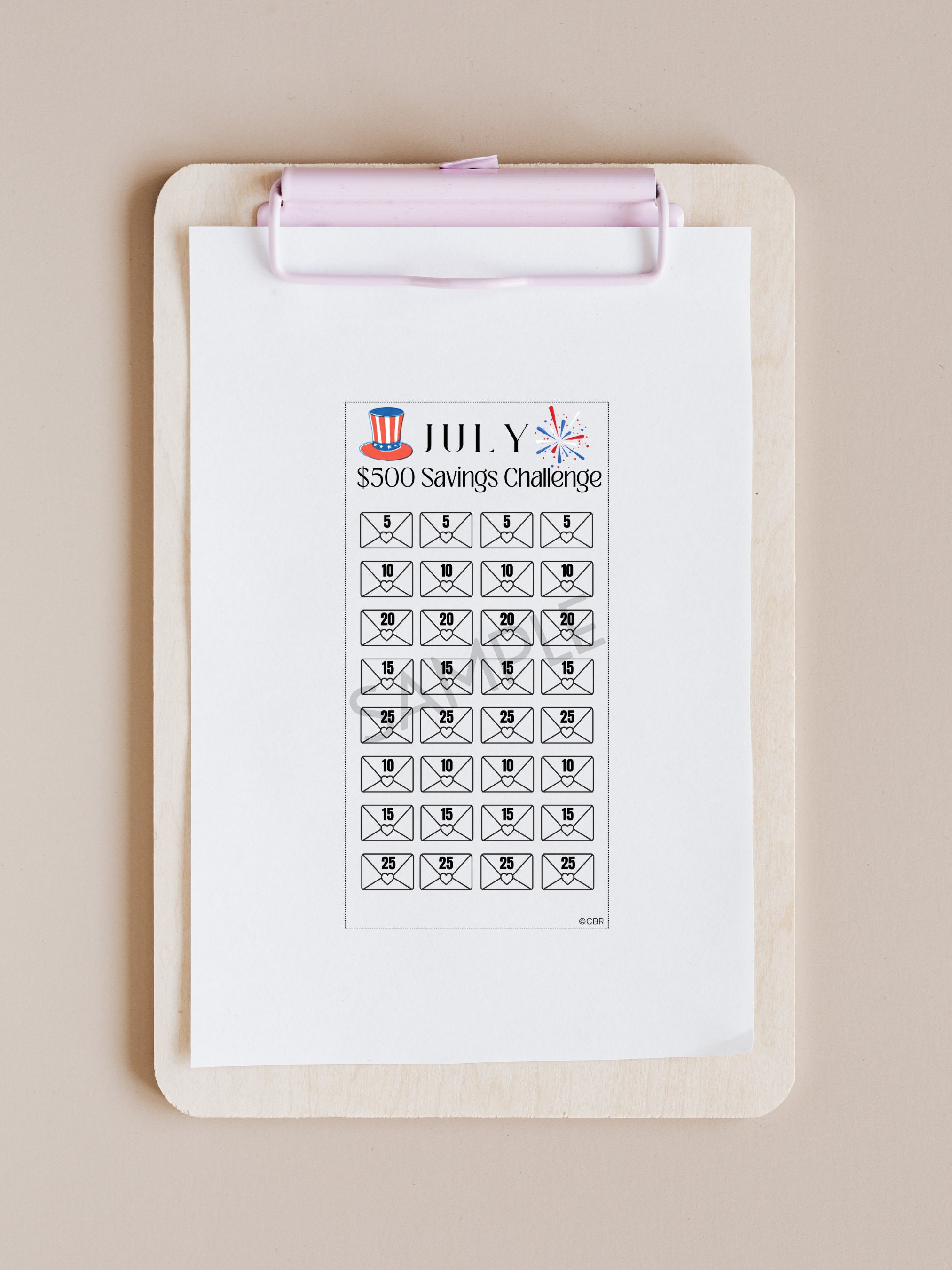 July Savings Challenge, Mini Savings Challenge, Money Challenge, A6 ...