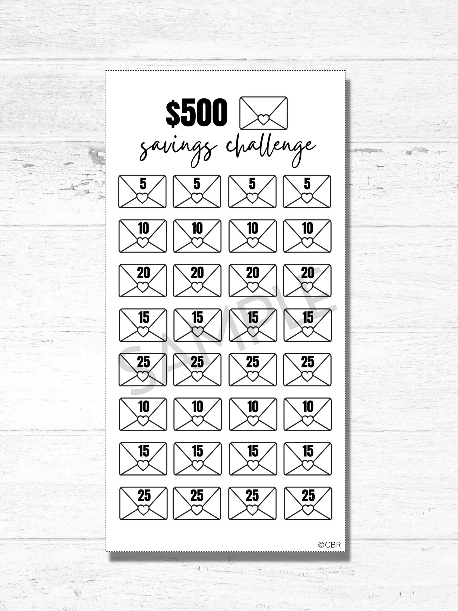 500 Dollar Savings Challenge Mini Savings Challenge Money - Etsy