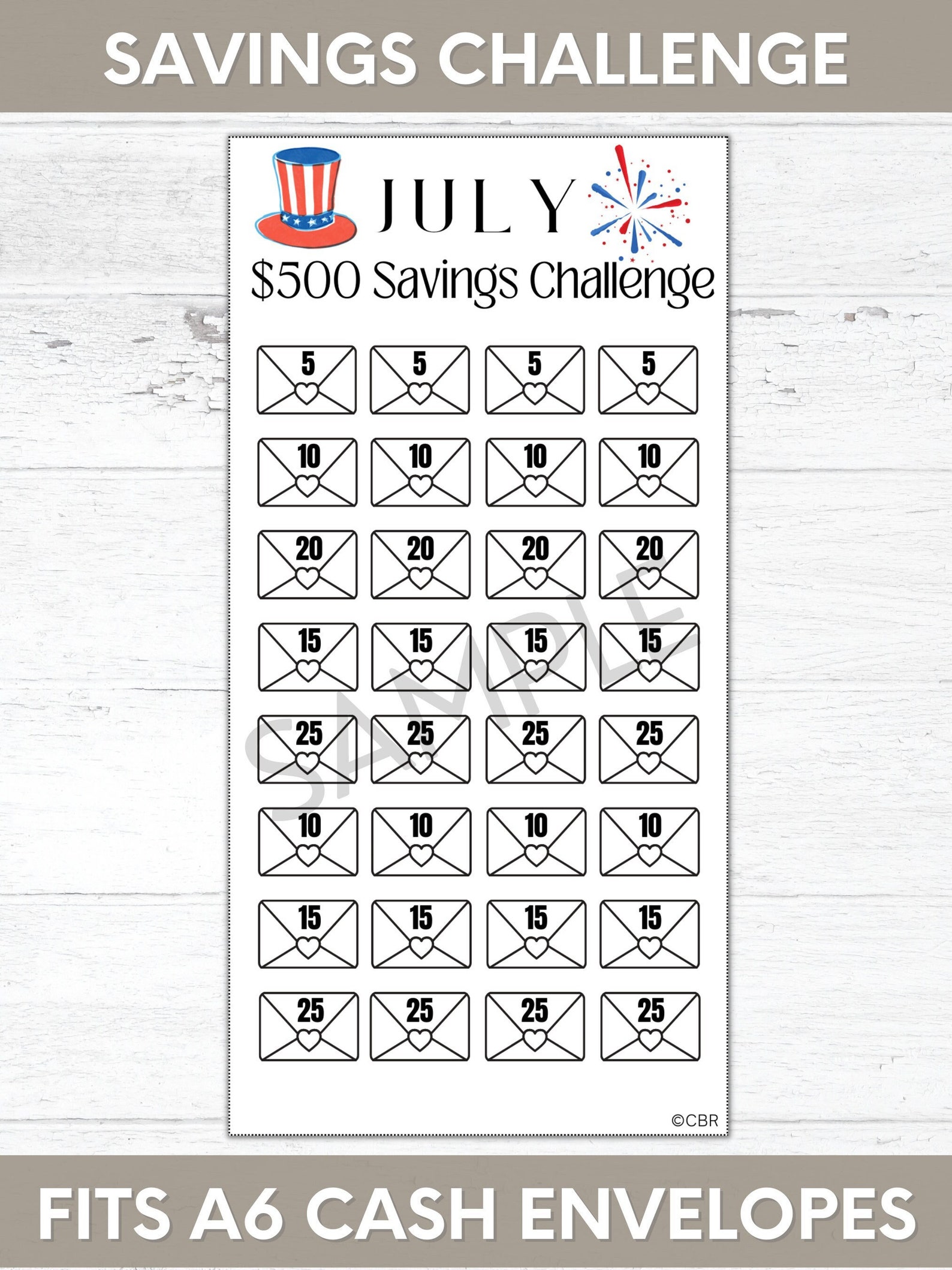 July Savings Challenge Mini Savings Challenge Money - Etsy