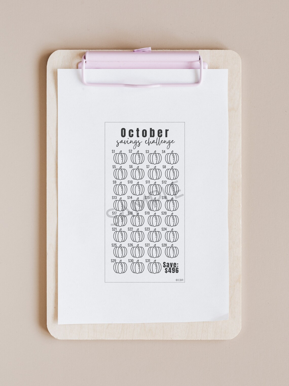 October Savings Challenge, Mini Savings Challenge, Money Challenge, A6 ...