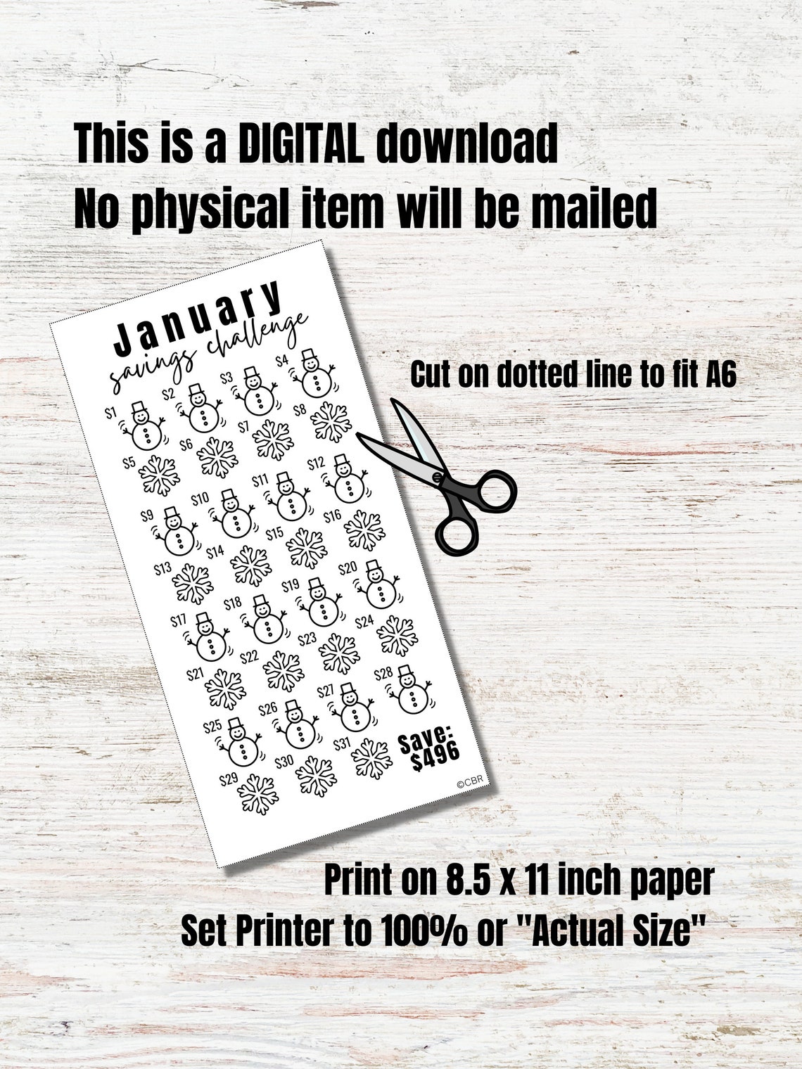 January Savings Challenge, Mini Savings Challenge, Money Challenge, A6 ...