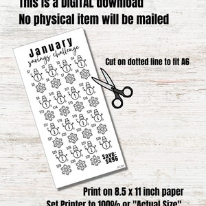 January Savings Challenge, Mini Savings Challenge, Money Challenge, A6 ...