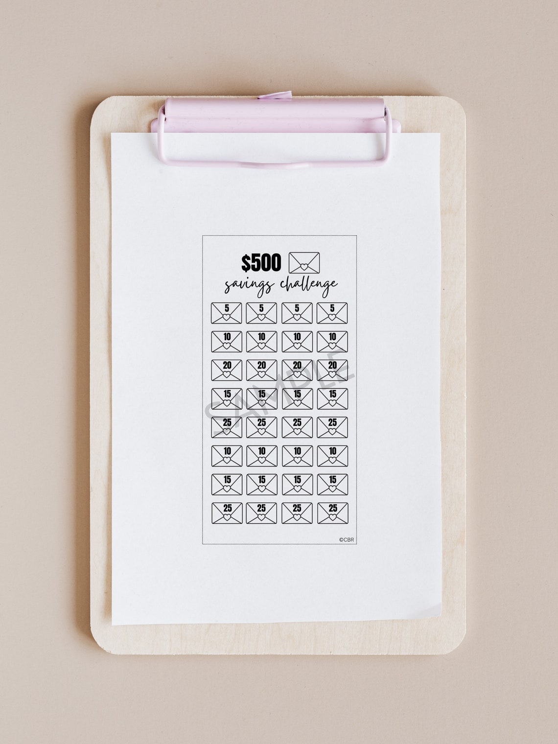 500 Dollar Savings Challenge, Mini Savings Challenge, Money Challenge ...