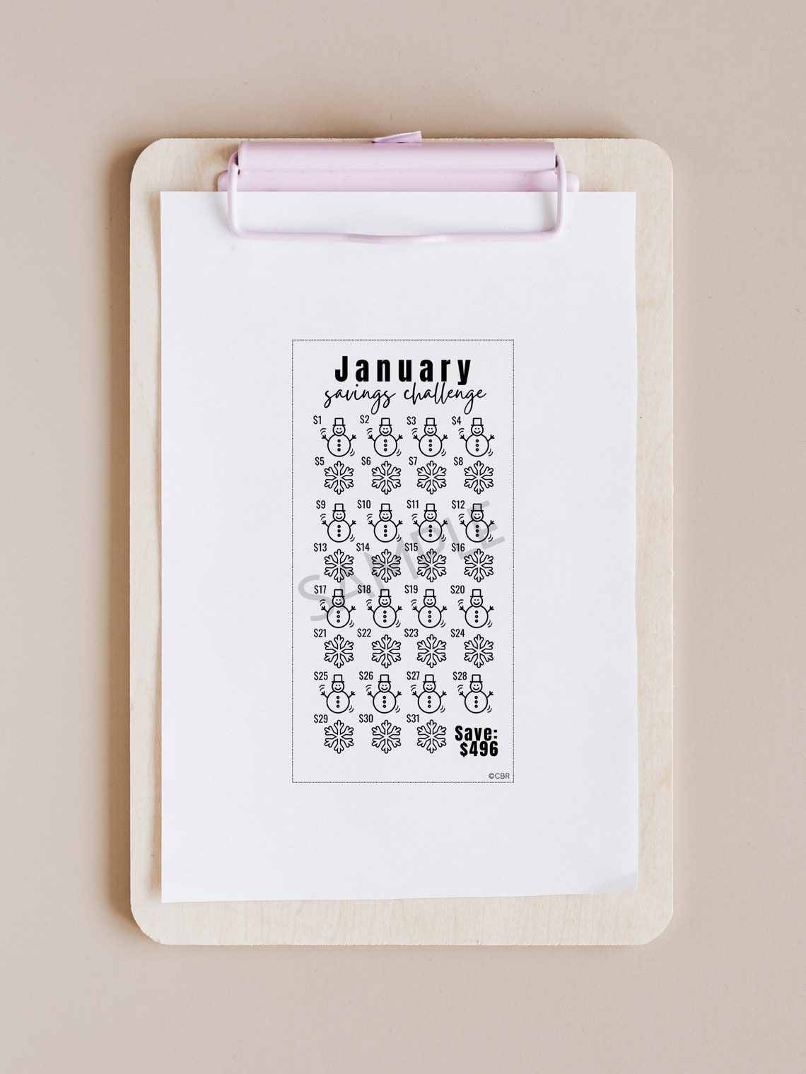 January Savings Challenge, Mini Savings Challenge, Money Challenge, A6 ...