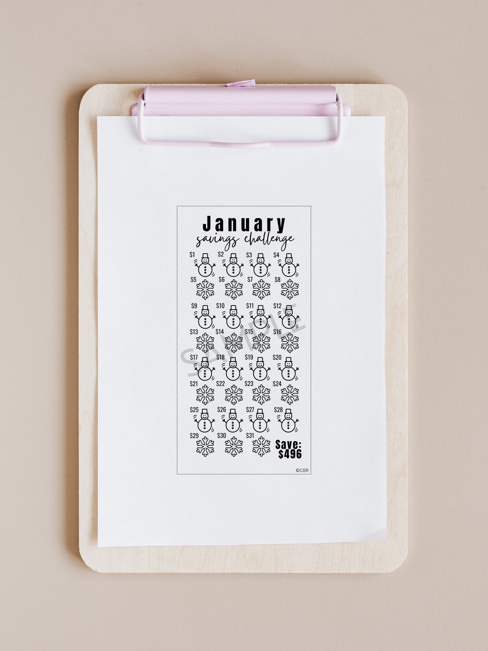 January Savings Challenge, Mini Savings Challenge, Money Challenge, A6 ...