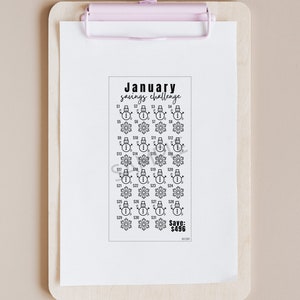 January Savings Challenge, Mini Savings Challenge, Money Challenge, A6 ...