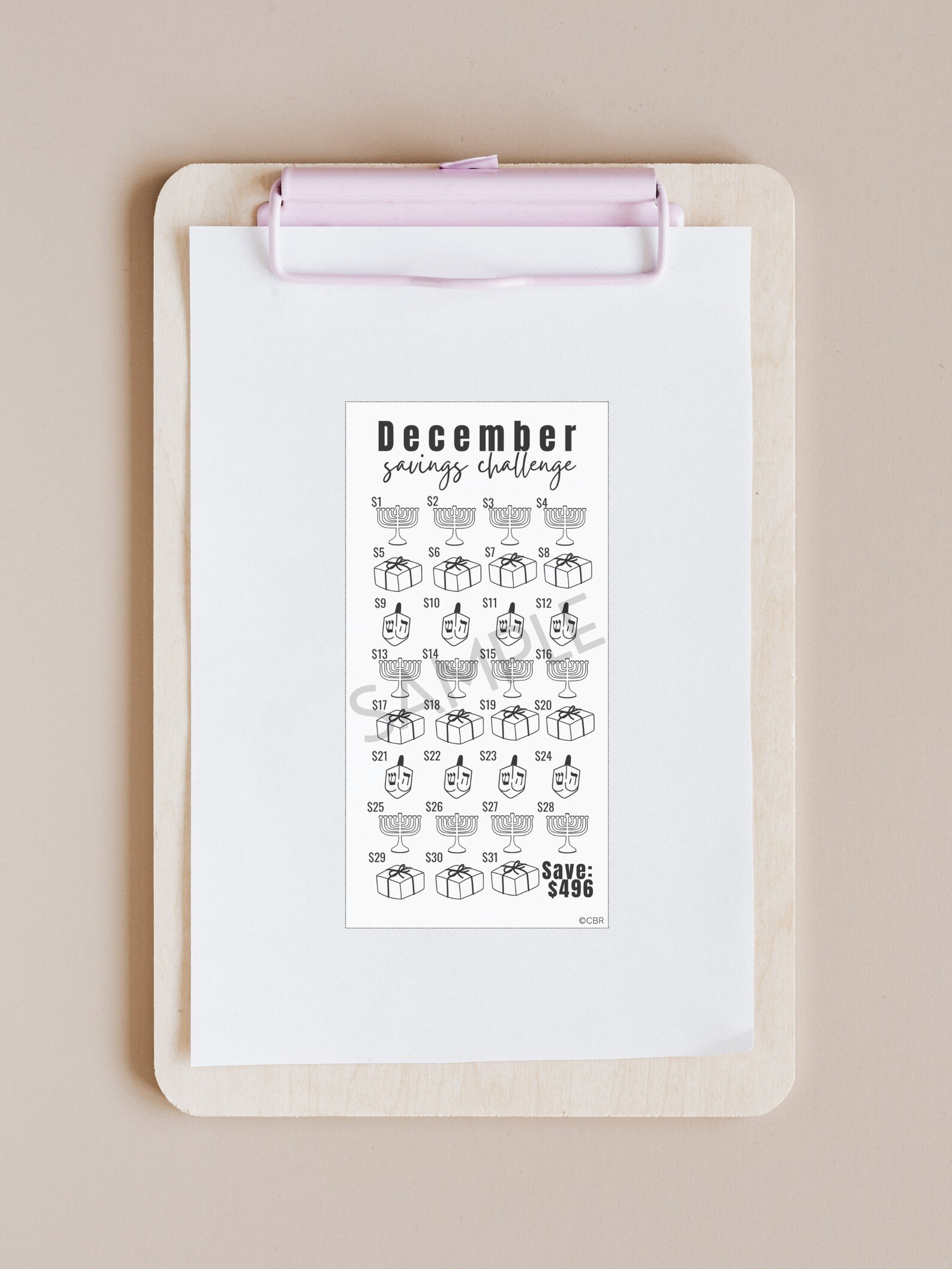December Savings Challenge, Mini Savings Challenge, Money Challenge, A6 ...