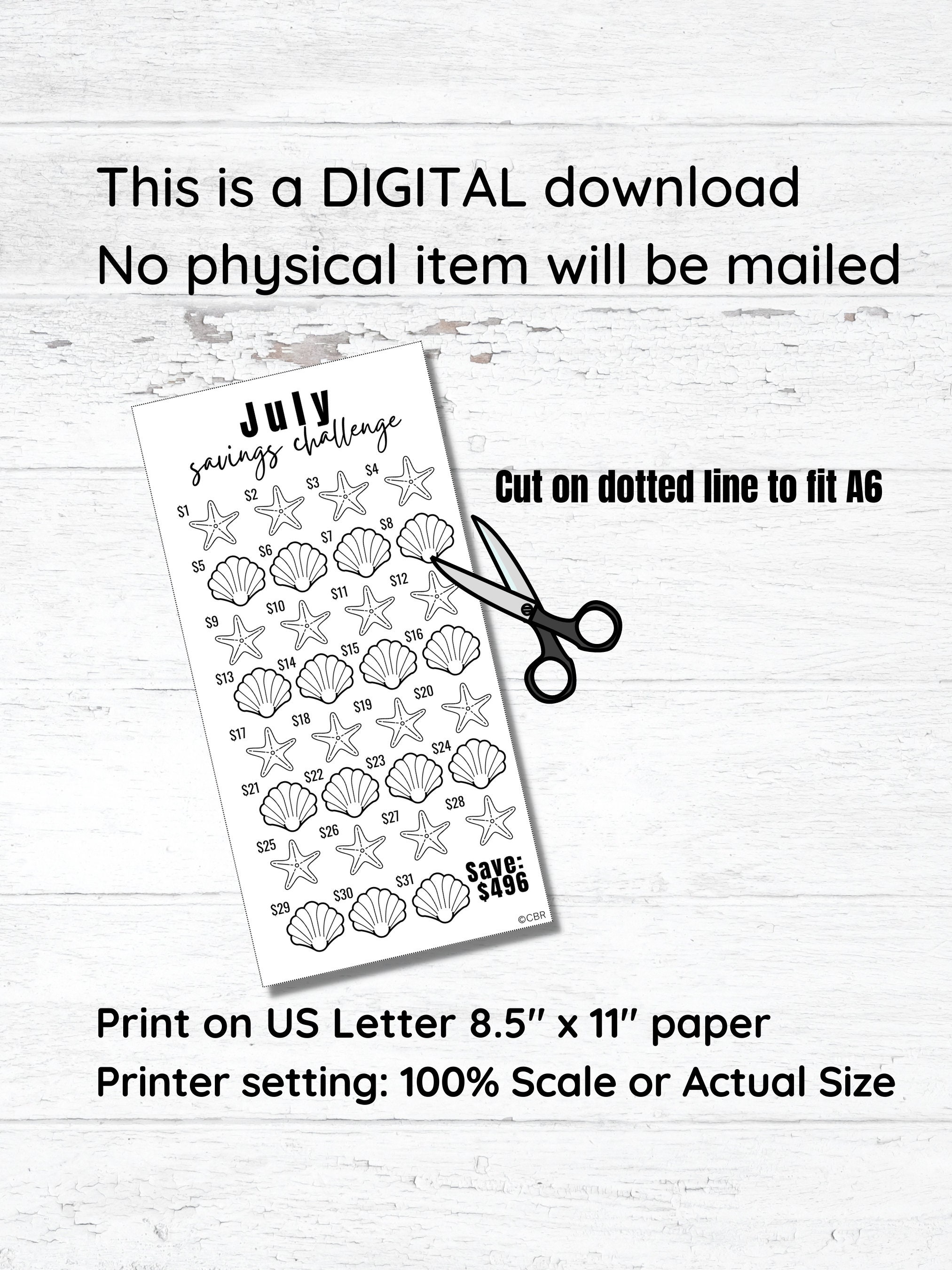 July Savings Challenge Mini Savings Challenge Money - Etsy