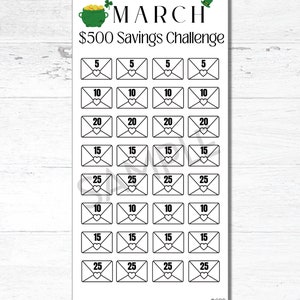March Savings Challenge, Mini Savings Challenge, Money Challenge, A6 ...