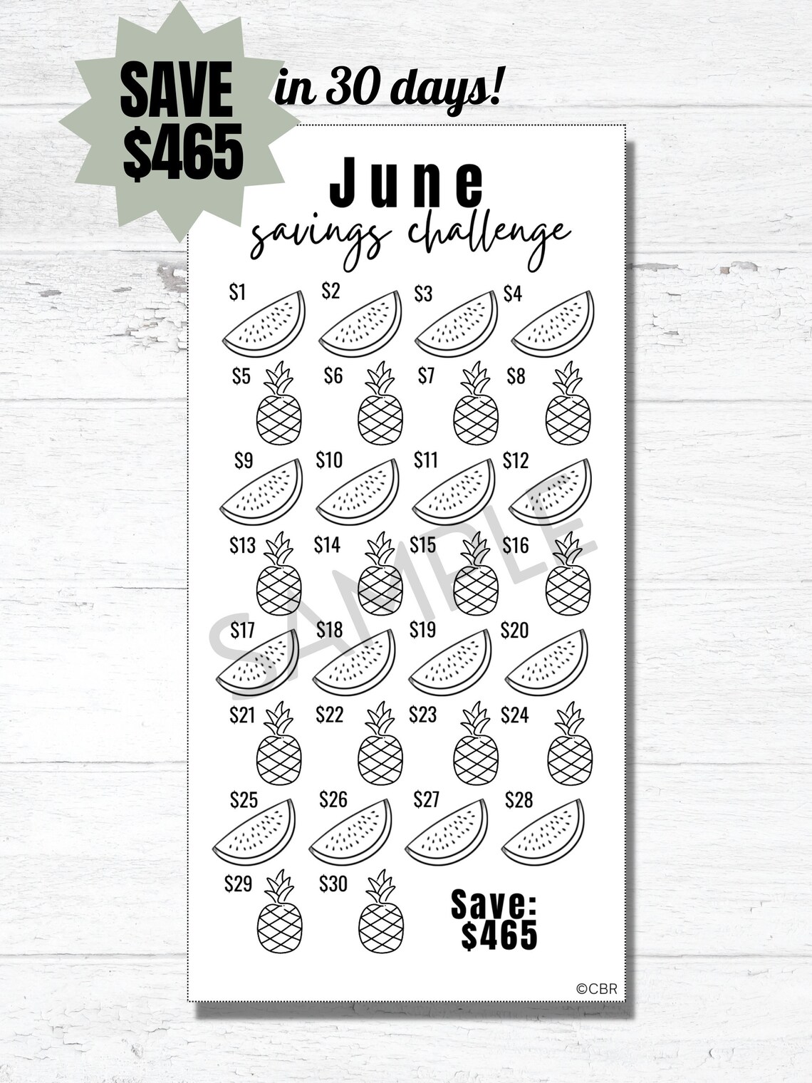 June Savings Challenge, Mini Savings Challenge, Money Challenge, A6 ...