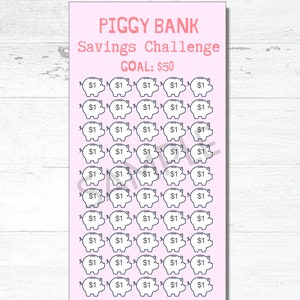 Piggy Bank Savings Challenge, Mini Savings Challenge, Money Challenge ...