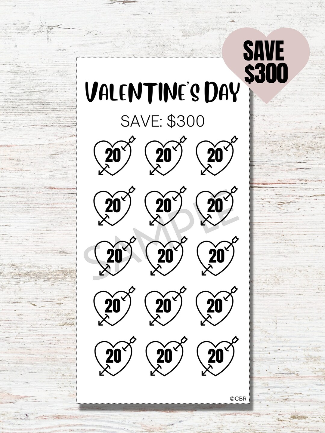 Valentine's Day Savings Challenge, Mini Savings Challenge, Money ...