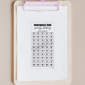 Emergency Fund Savings Challenge, Mini Savings Challenge, Money ...