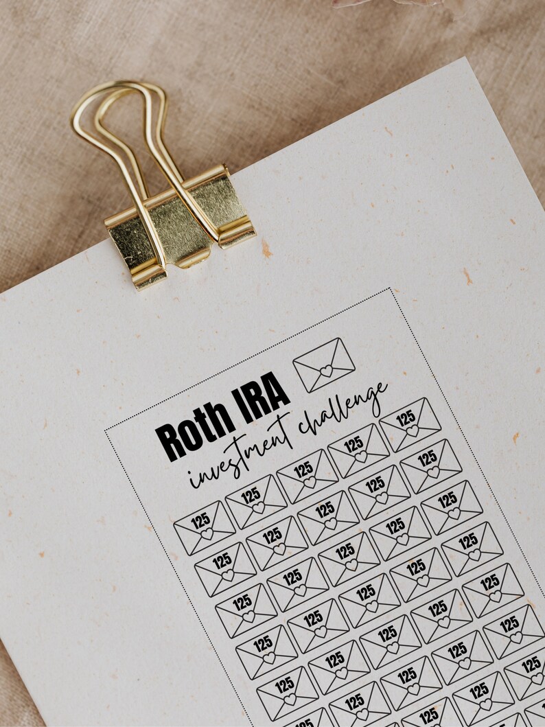 Roth IRA Savings Challenge, Mini Savings Challenge, Money Challenge, A6 ...