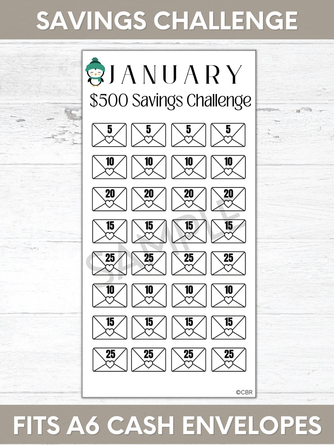 January Savings Challenge, Mini Savings Challenge, Money Challenge, A6 ...