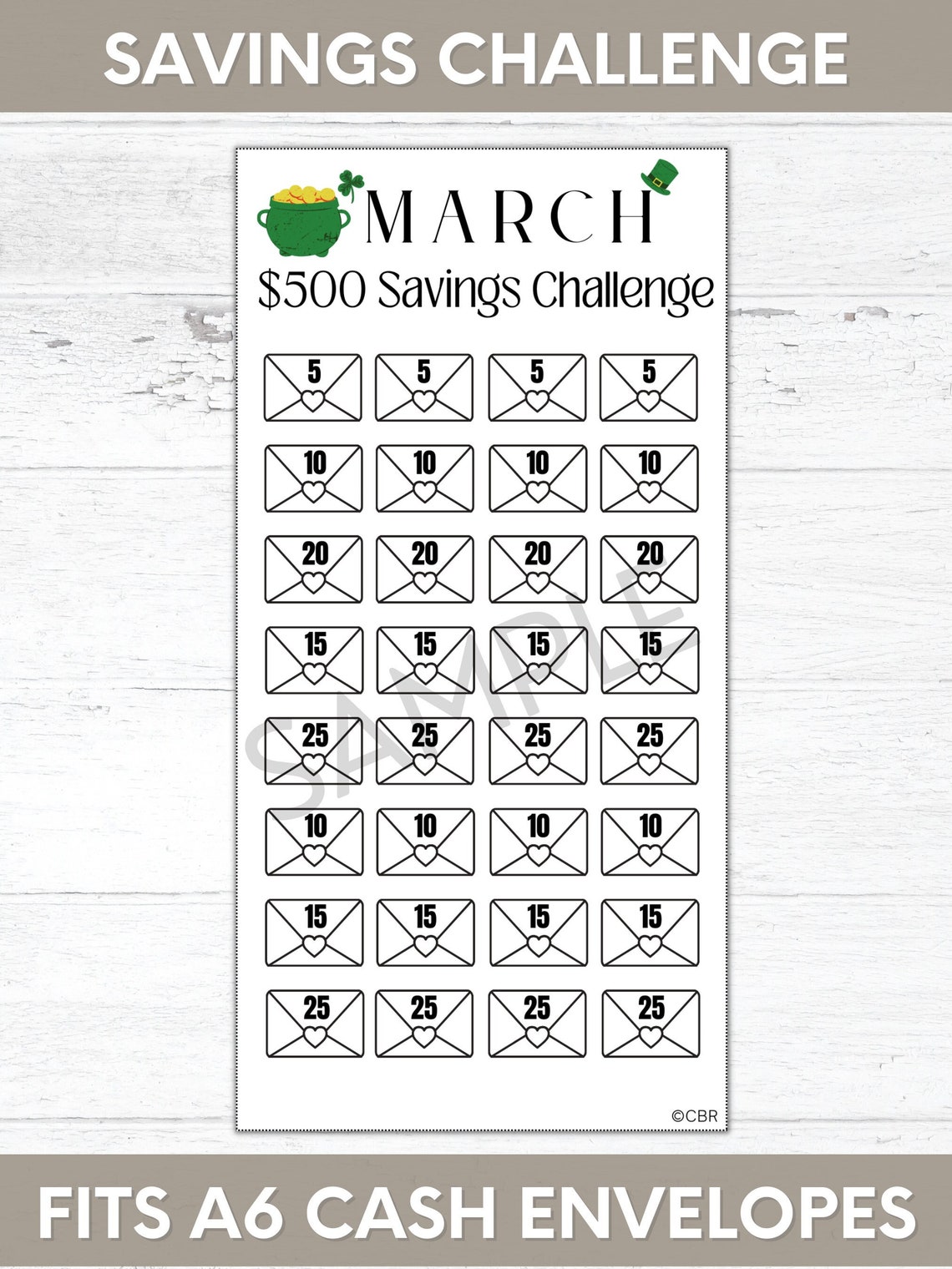 March Savings Challenge, Mini Savings Challenge, Money Challenge, A6 ...