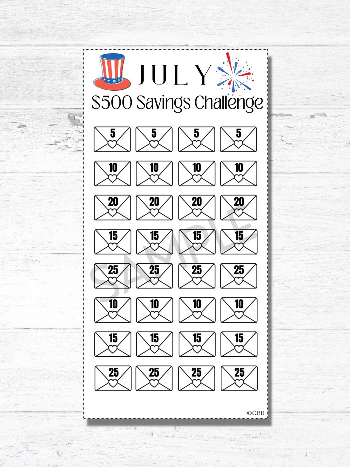 July Savings Challenge, Mini Savings Challenge, Money Challenge, A6 ...