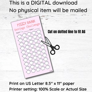 Piggy Bank Savings Challenge, Mini Savings Challenge, Money Challenge ...