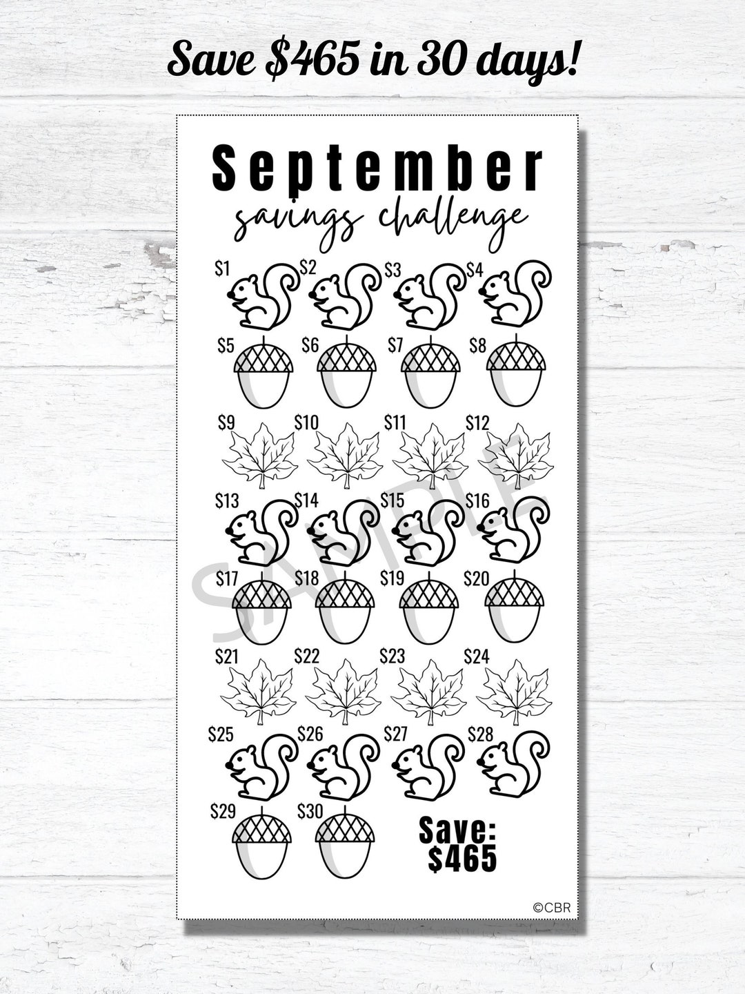 September Savings Challenge, Mini Savings Challenge, Money Challenge ...