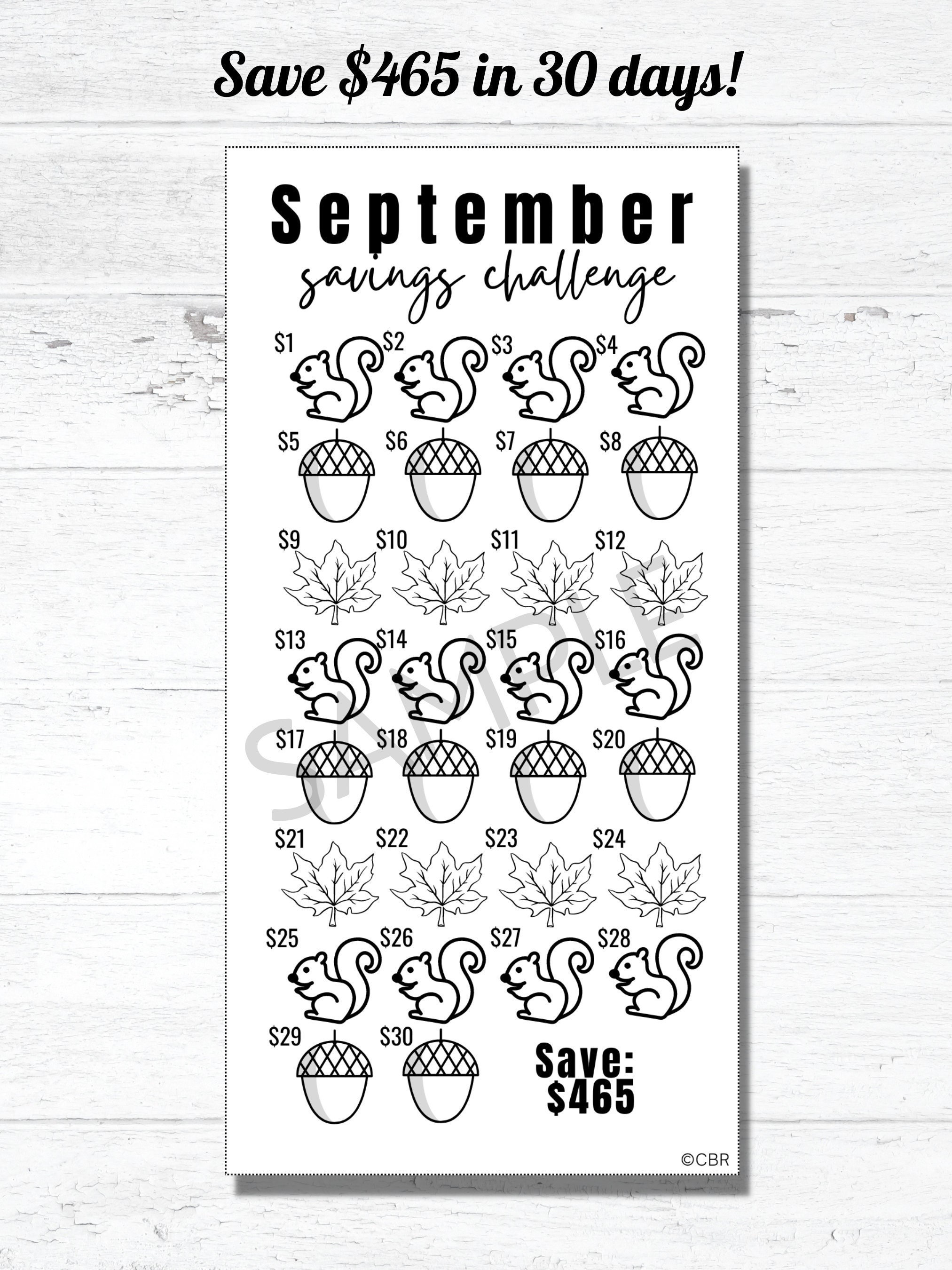 September Savings Challenge, Mini Savings Challenge, Money Challenge ...