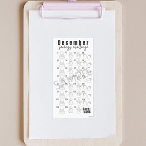 December Savings Challenge, Mini Savings Challenge, Money Challenge, A6 ...