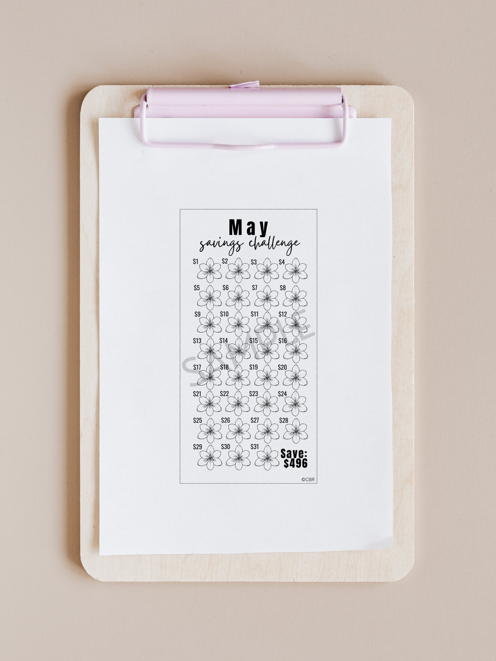 May Savings Challenge, Mini Savings Challenge, Money Challenge, A6 ...