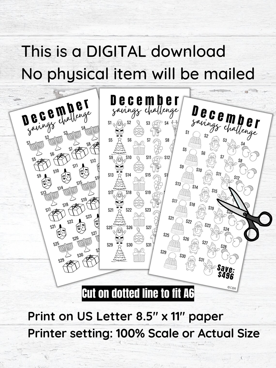 December Savings Challenge, Mini Savings Challenge, Money Challenge, A6 ...