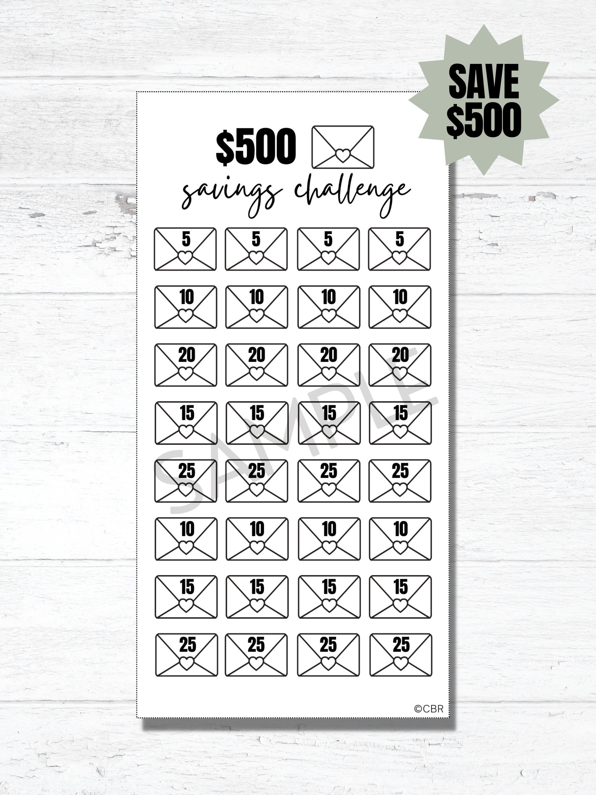 500 Dollar Savings Challenge, Mini Savings Challenge, Money Challenge ...