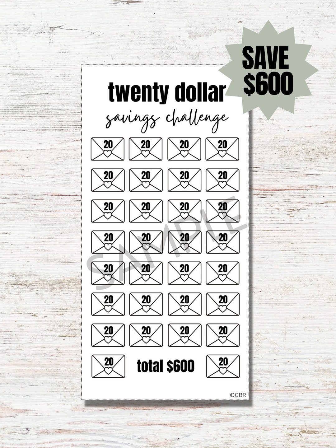 20 Dollar Savings Challenge, Mini Savings Challenge, Money Challenge ...