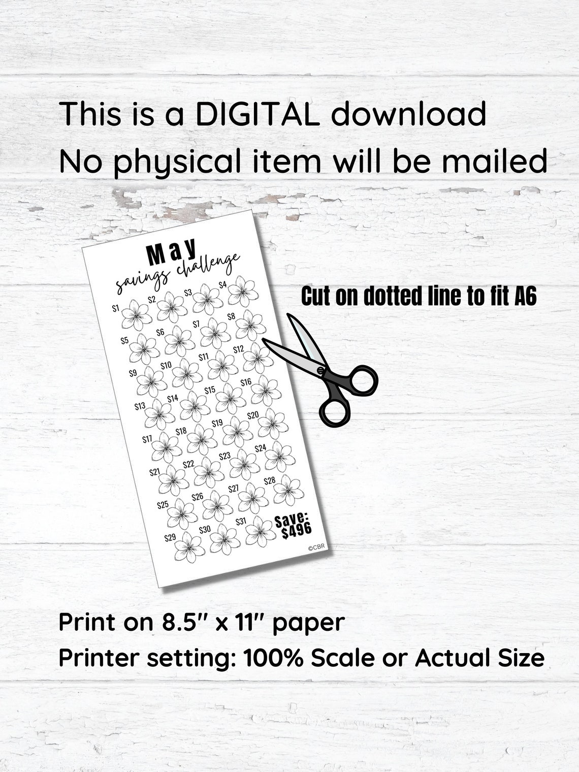 May Savings Challenge, Mini Savings Challenge, Money Challenge, A6 ...