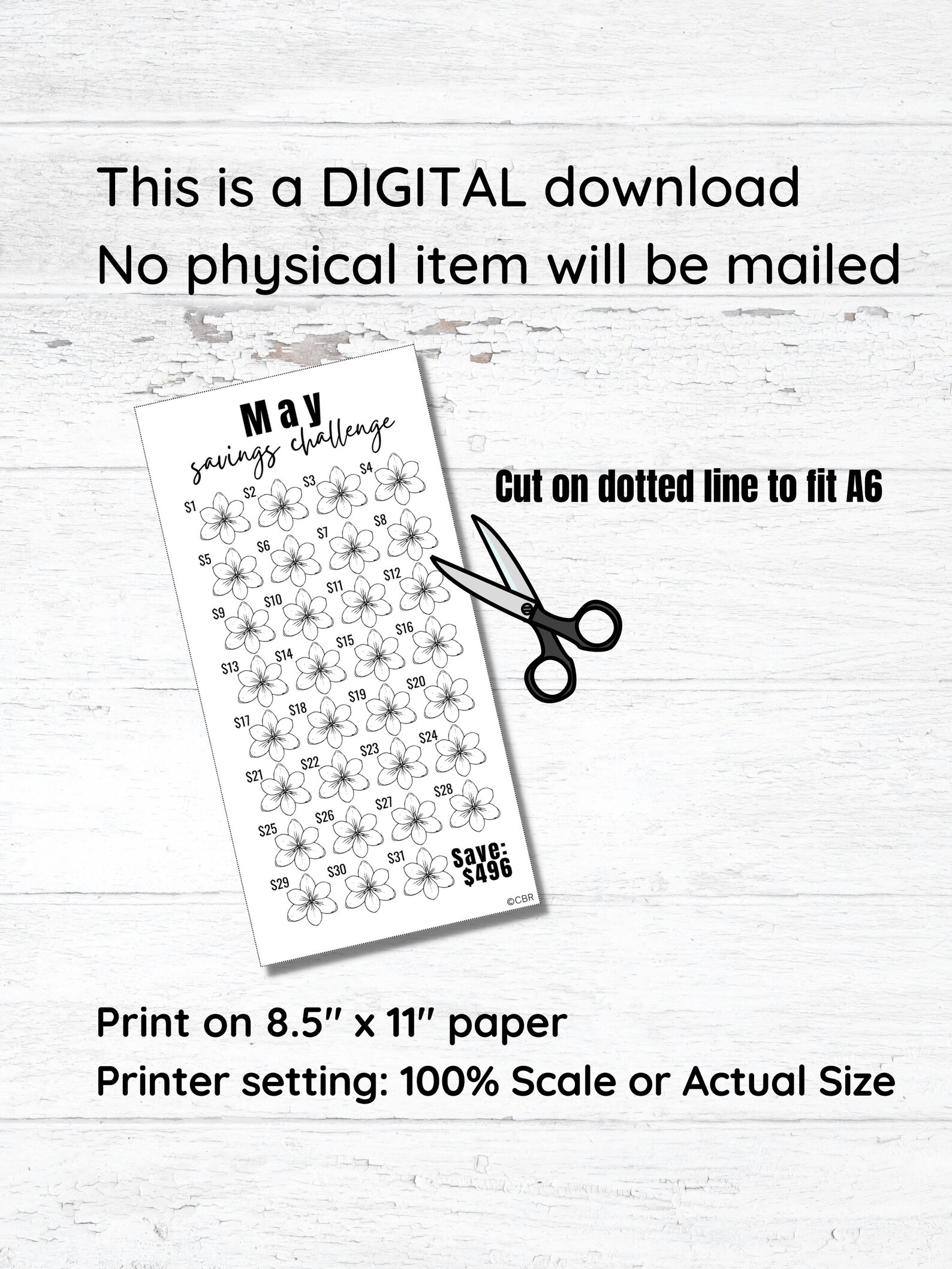 May Savings Challenge, Mini Savings Challenge, Money Challenge, A6 ...