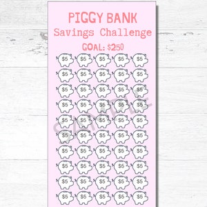Piggy Bank Savings Challenge, Mini Savings Challenge, Money Challenge ...