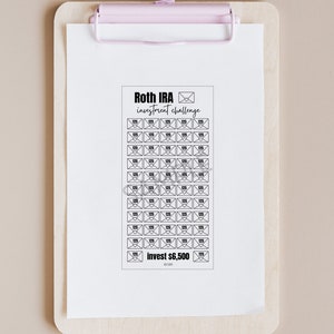 Roth IRA Savings Challenge, Mini Savings Challenge, Money Challenge, A6 ...