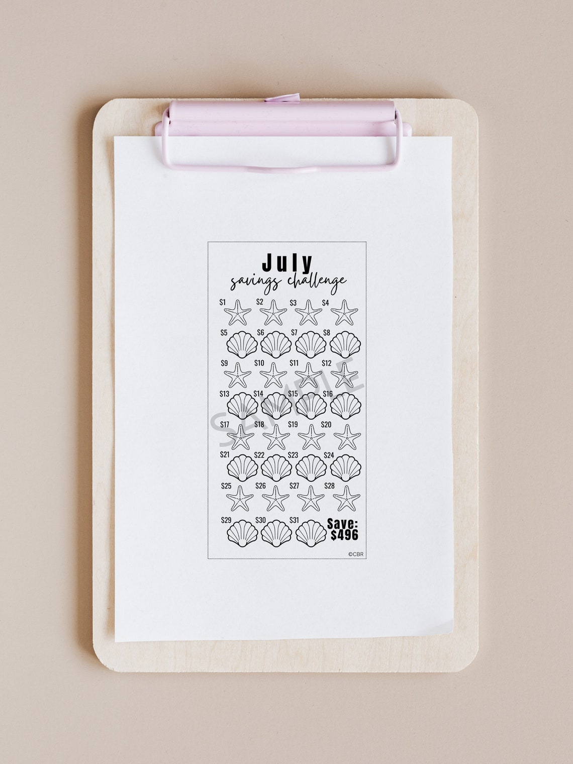 July Savings Challenge Mini Savings Challenge Money - Etsy