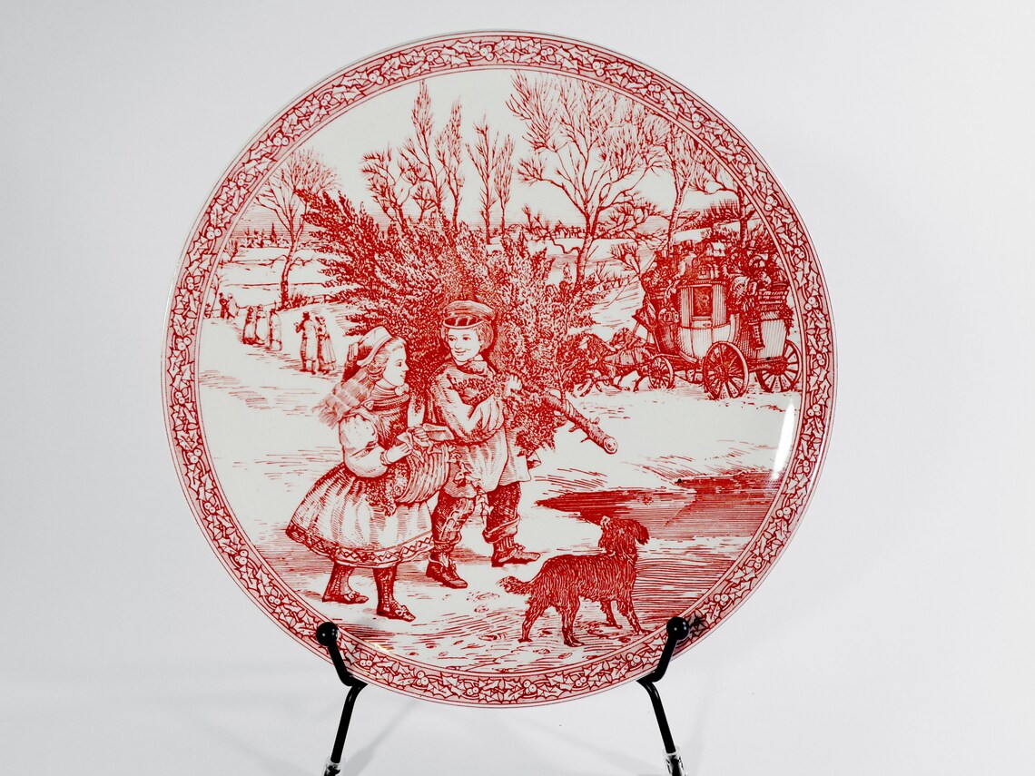 2x Vintage Spode Victorian Annual Christmas Pink/red Plates - Etsy