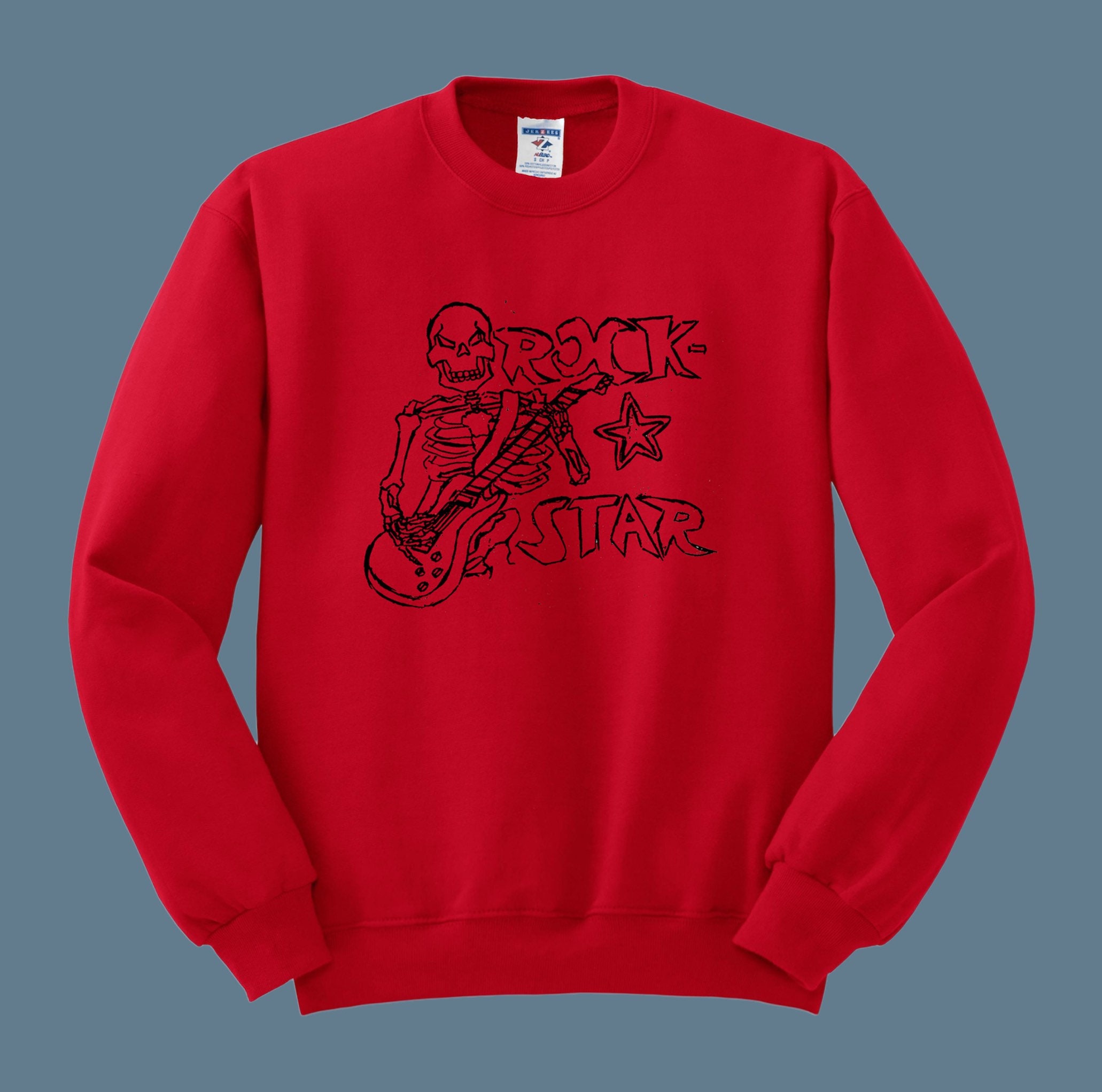 Graphic Streetwear Punk Style Rockstar Crewneck Sweatshirt - Etsy