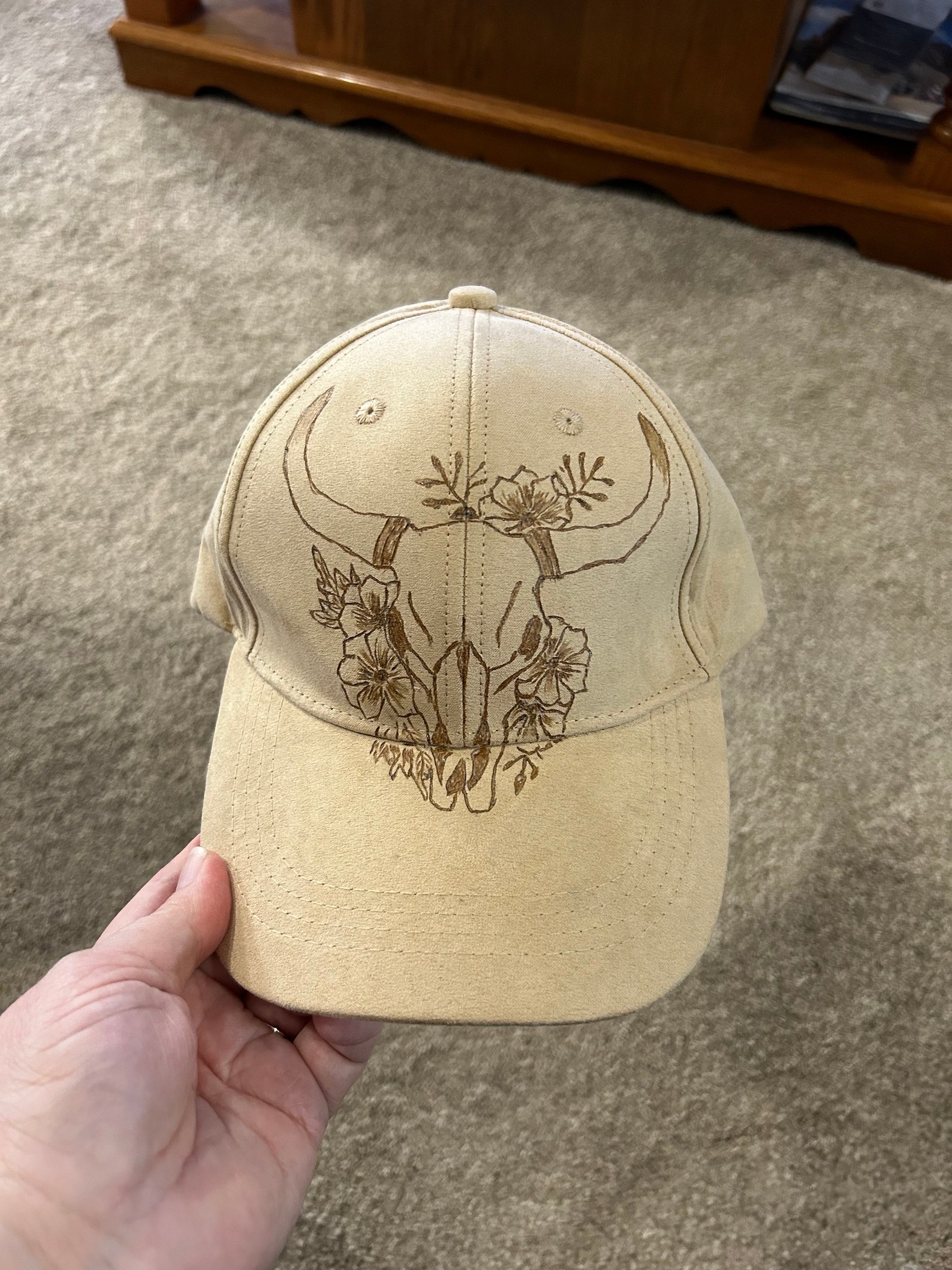 Tan Longhorn Vegan Suede Ball Cap - Etsy