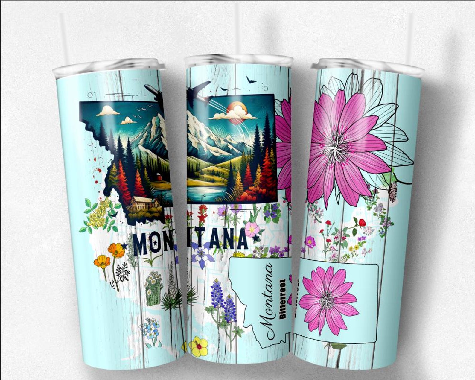 Montana Tumbler, Montana State Tumbler, State Tumblers, Skinny Tumbler ...
