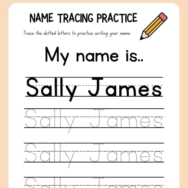 Pre School Name Writing - Etsy