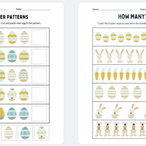 Easter Pre K Worksheets - Etsy