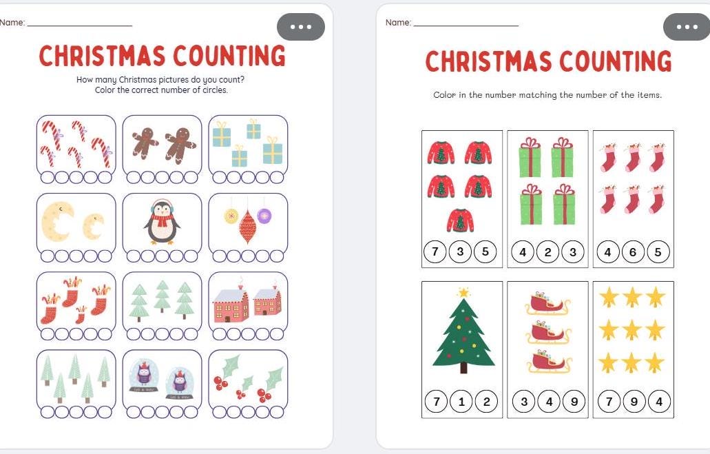 Pre-k Christmas Worksheet Packet - Etsy
