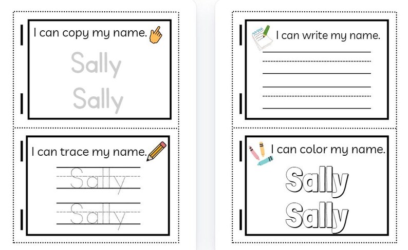 Pre- K Custom My Name Booklet - Etsy