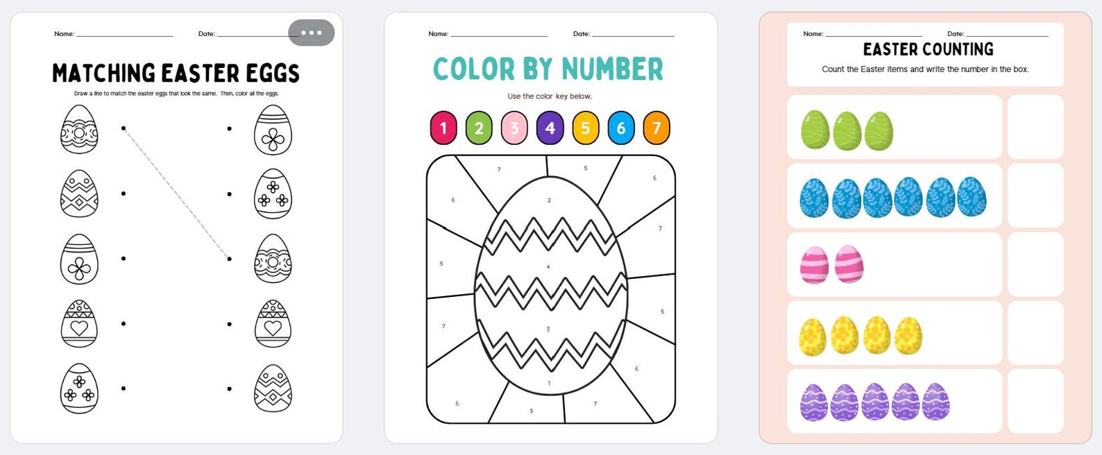 Easter Pre K Worksheets - Etsy