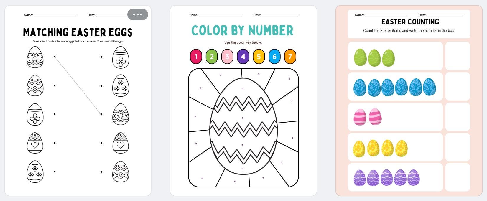 Easter Pre K Worksheets - Etsy