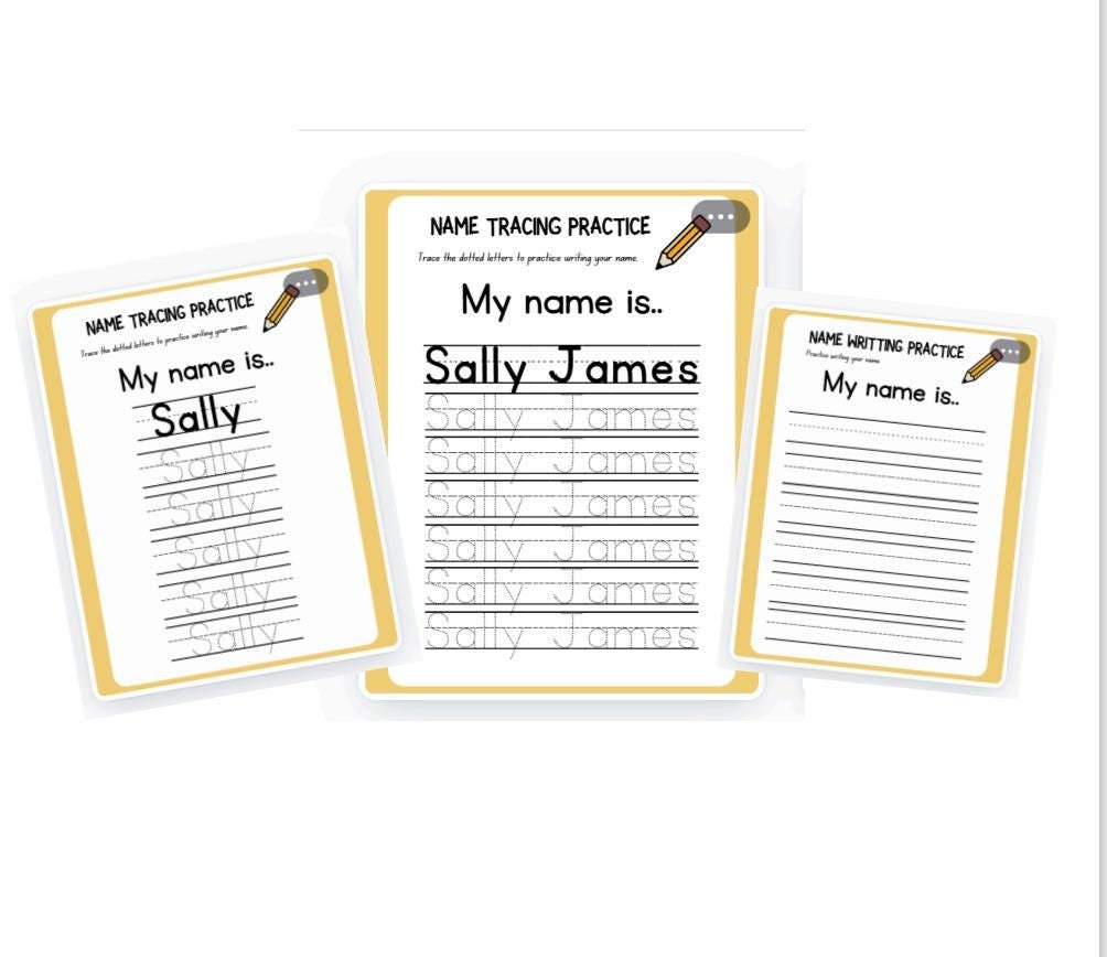 Pre-k Custom Name Practice Worksheets - Etsy
