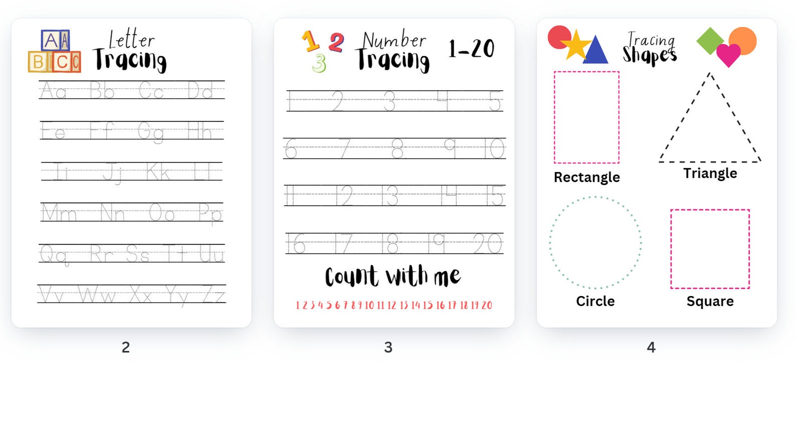 Pre K Daily Worksheet Packet - Etsy