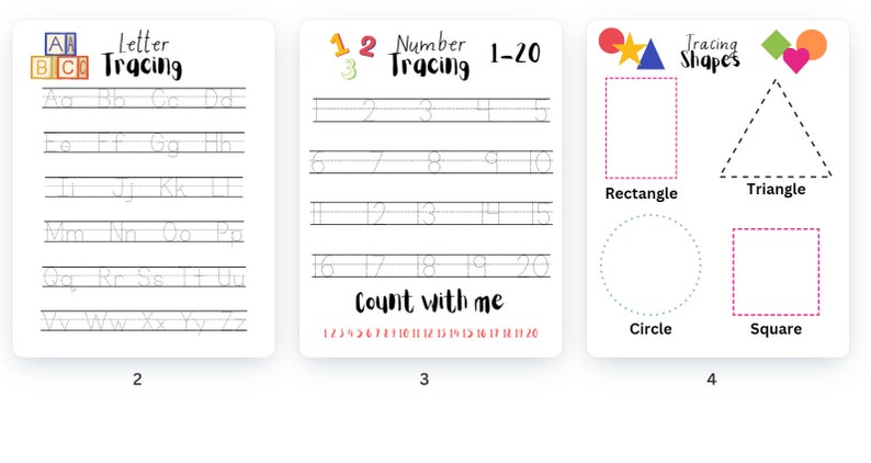 Pre K Daily Worksheet Packet - Etsy